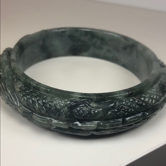 Jade | Jewelry | Jade Dragon Bangle Natural | Poshmark